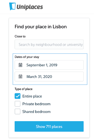 Where can I choose my move-in and/or move-out dates?